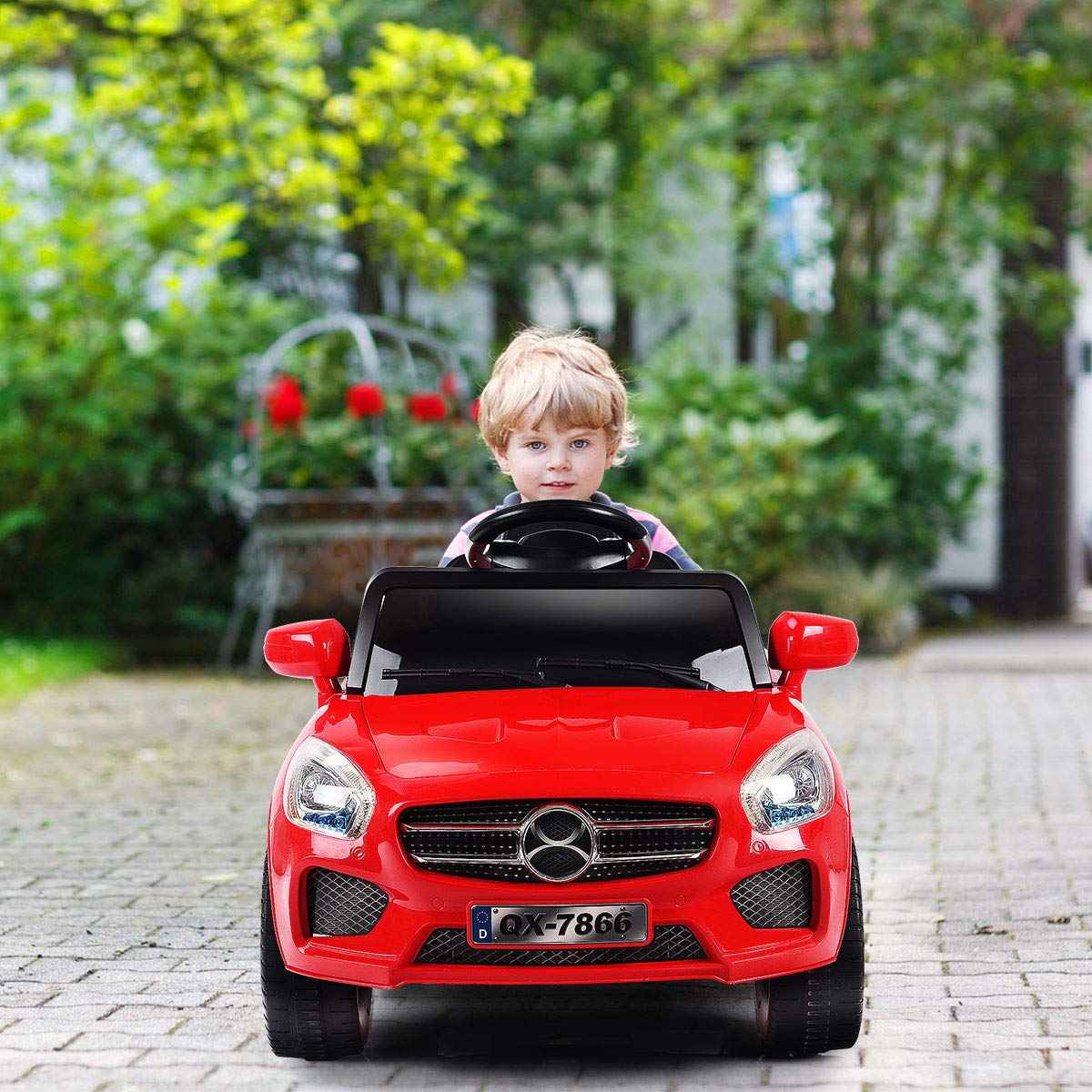 Costzon Kids Ride On Car, 6V RC Parental Remote Control & Foot Pedal Manual Modes, Battery Powered Vehicle w/LED Lights MP3 Functions, White