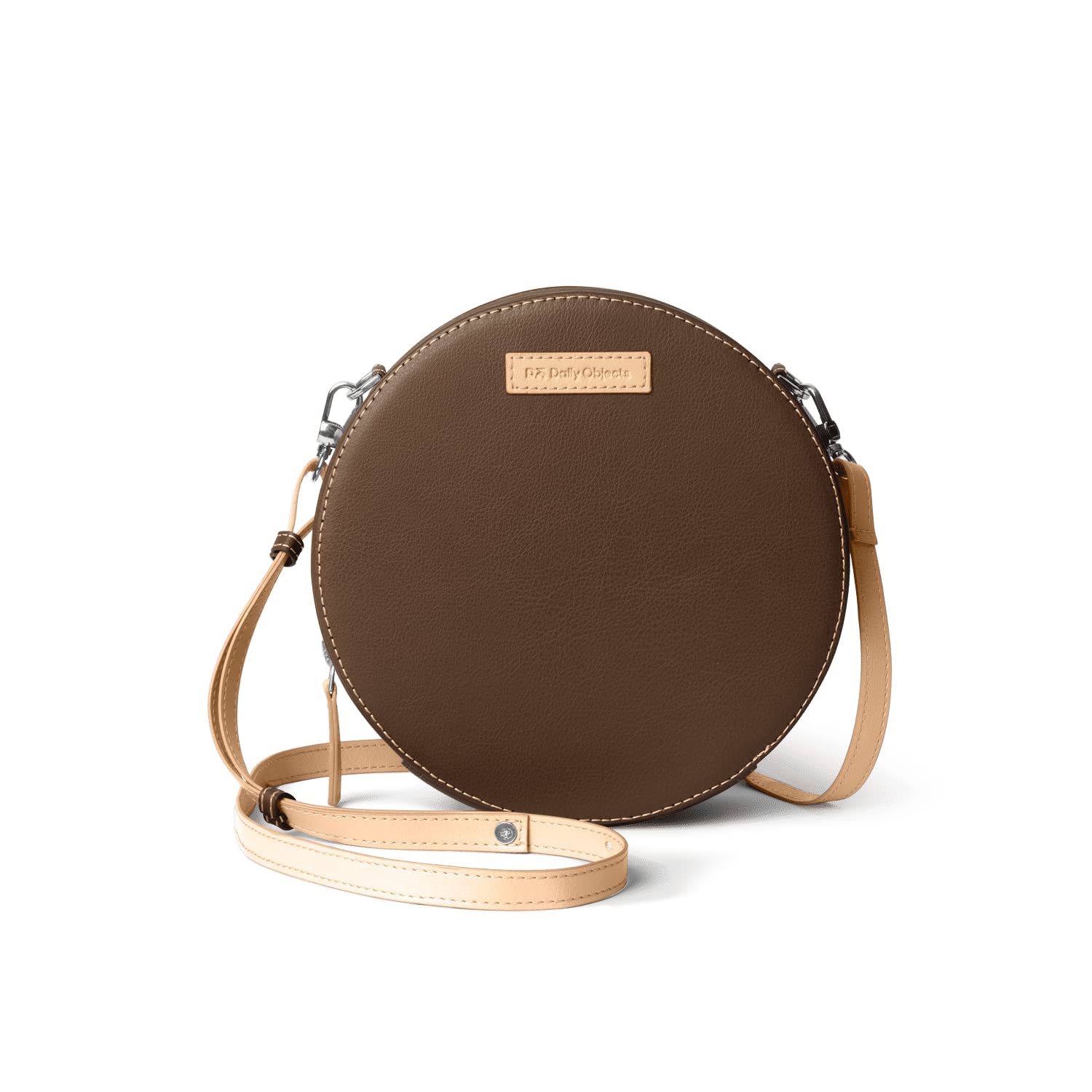 DailyObjects Round Size Leather Crossbody Purse for Women, Girls | Circle Crossbody Bag | Shoulder Handbag | Adjustable Strap