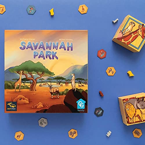 Capstone Games: Savannah Park, Strategy Board Game, Simple Gameplay, Highly Interactive Strategies, 1 to 4 Players, 20 to 40 Minute Play Time, Ages 8 and Up