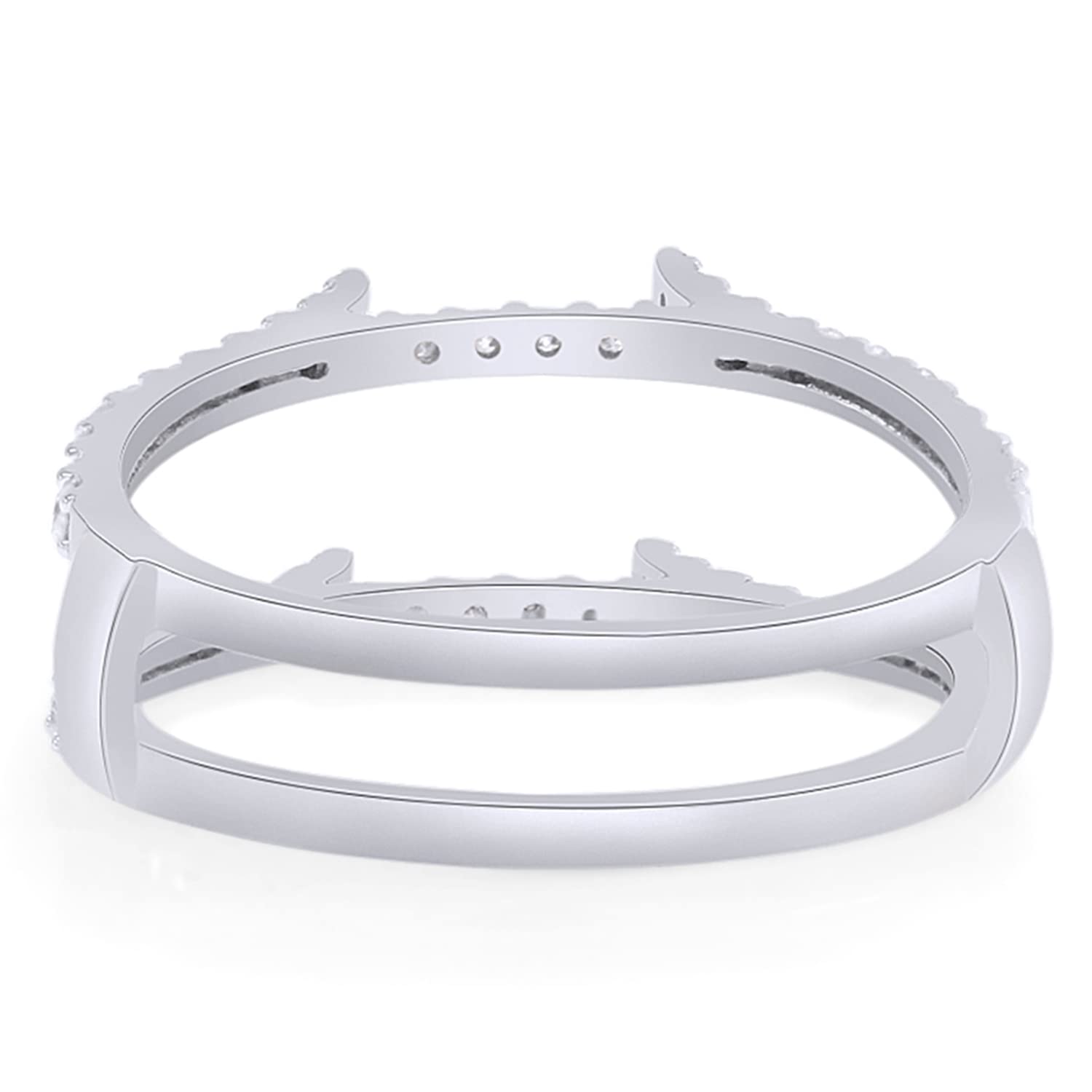 AFFY 1/2 Ct. Cathedral Ring Enhancer in 14K Gold Over Sterling Silver with Cubic Zirconia 0.5 Cttw Ring Size-8