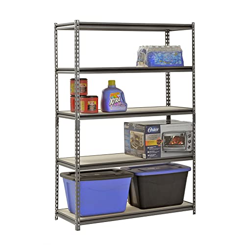 AVSAN 5-Tier Metal Shelving Unit Adjustable Garage Storage Utility Rack Heavy Duty Shelves Organization Multipurpose Shelf for Warehouse Basement Kitchen Pantry Closet, Silver,48" W x 18" D x 72" H