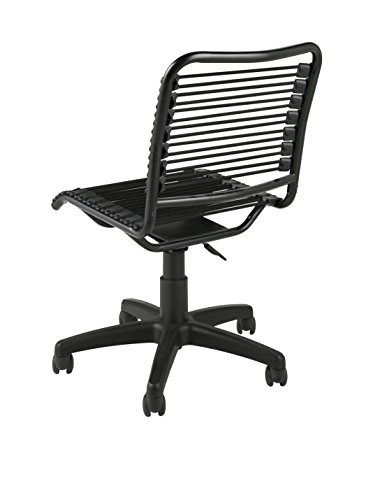 Euro Style Bungie Low Back Adjustable Office Chair, Black Bungies with Graphite Black Frame