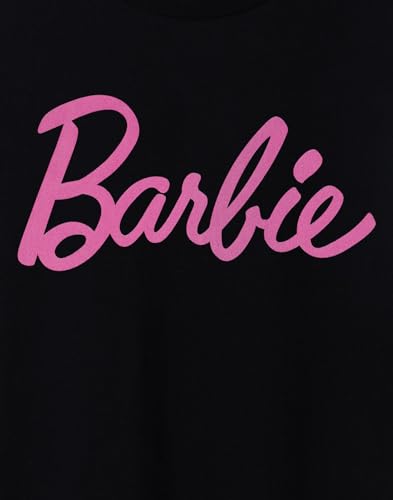 Barbie Women's Black Logo Tee | Iconic Brand | Fashionable Retro Top | Comfortable Fit Movie Merchandise - Small