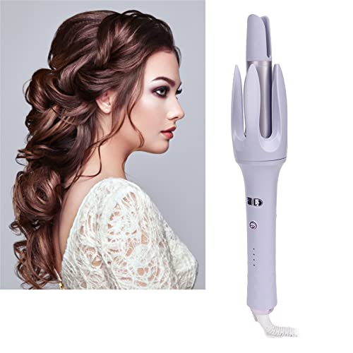 Automatic Ceramic Curling Iron Wand Prevent Scalding Negative Ion Automatic Curling Iron Hair Styling Fast Heating 100-240V for Home for Lady (US Plug)