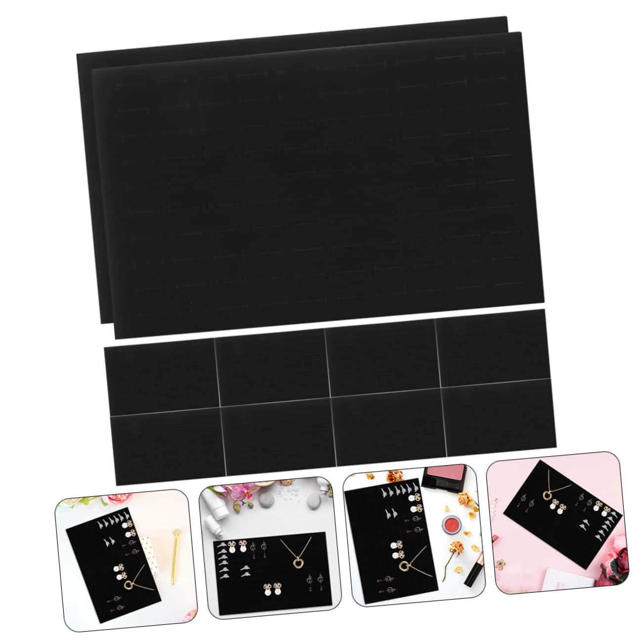 Abaodam 10pcs Jewelry Box Pad Jewelry Insert Display Mat Jewelry Display Tray Jewelry Organizer Tray Trinket Tray Trays Display Shelf Earring Sponge Display Pad Stud Box Velvet Embedded