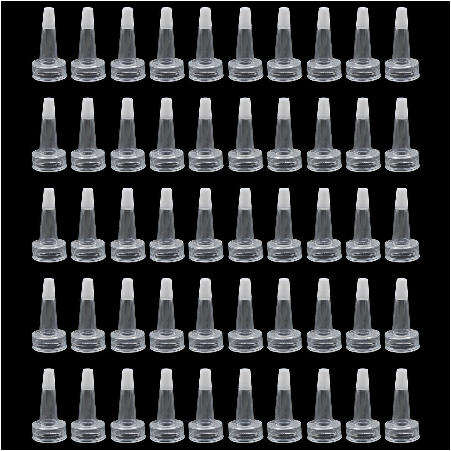 ZZHXSM 50PCS 20 Tooth Glass Dropper Vial Bottom Cap Essential Oil Bottom Cap Vial Cap Replacement Cap Small Vials Bottlecaps