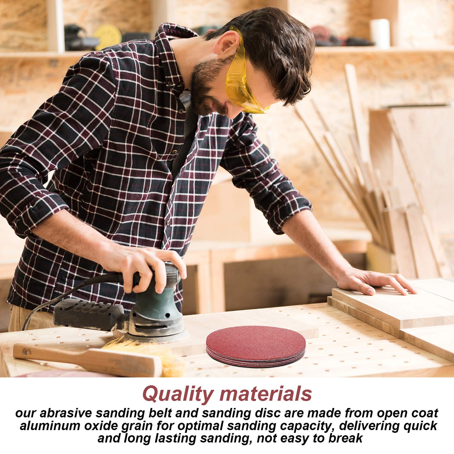 Aluminum Oxide Sanding Belts 10 Pieces Sanding Belts (80/120/150/240/400 Grits) and 12 Pieces 6 Inch Self Stick No Hole Aluminum Oxide Sanding Disc (4 x 36 Inch)