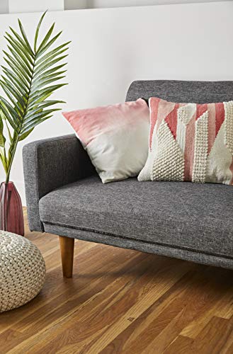Refinery29 | Stevie Collection | 100% Cotton Luxury Decorative Textured Throw Pillows, Ultra Soft with Stylish Modern Woven Tufted Design for Home Décor, 1 Count (Pack of 1), Coral
