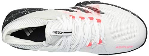 adidas Men's Adizero Ubersonic 2 Tennis Shoe, White/Black/Signal Pink, 8