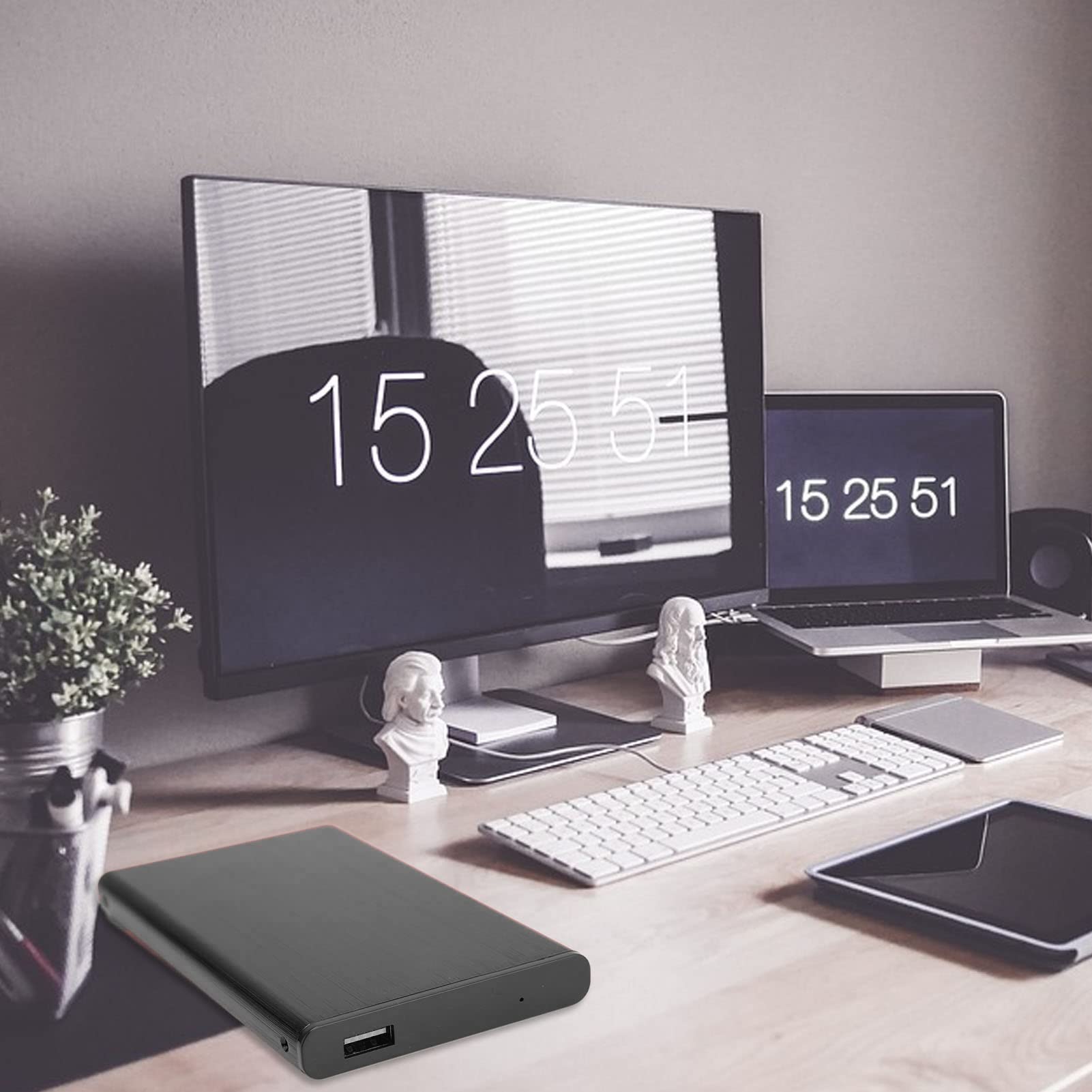 Acogedor USB 3.0 Portable Hard Drive Enclosure 2.5 Inch Aluminum Mobile Hard Drive Enclosure, with LED Status Indicator, Support 2TB Capacity, 6Gbps Transfer Rate (Black)