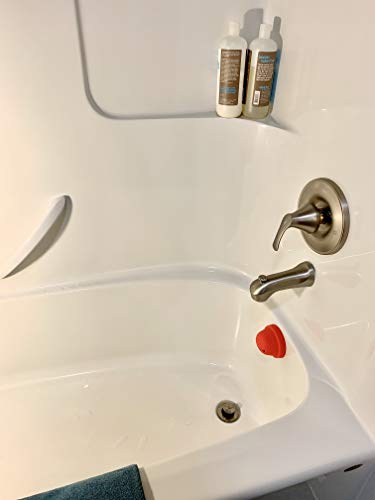 Bath Tub Overflow Drain Cover, Trip Lever Cover, Protects from Accidental Contact of Lever, Overflow Plate Cover, Use Lever While Installed, Durable, Soft, Kids Can't Pull Off, Easy Install (Orange)
