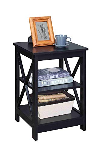 Convenience Concepts Oxford End Table with Shelves, Black