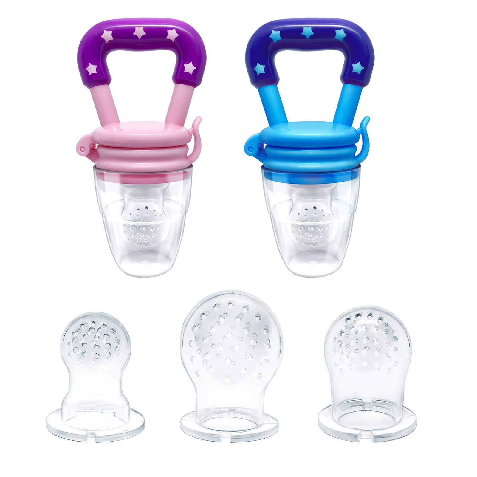 BBNJBABY Baby Fresh Fruit Food Feeder Toy Teether, Infant Fruit Teething Toy, Fresh Food Nibbler 2 Packs