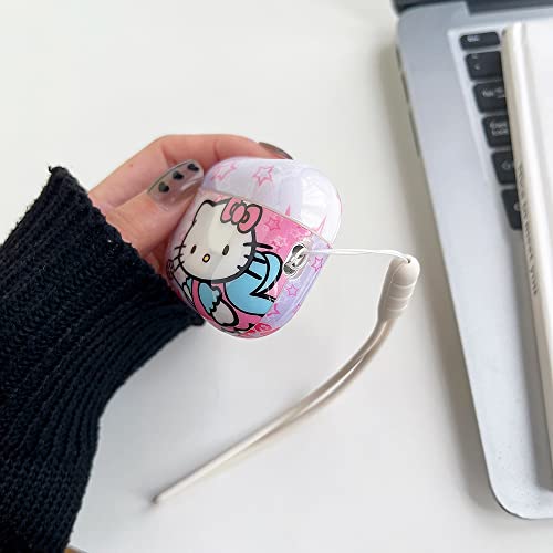 Anime Pattern Compatible with AirPod Pro 2nd Case, Anime Airpod Case for Boys Girls Teens, IMD Full Body Protection Shockproof Cover with Lanyard for Apple AirPod Pro 2nd (Marie Cat)