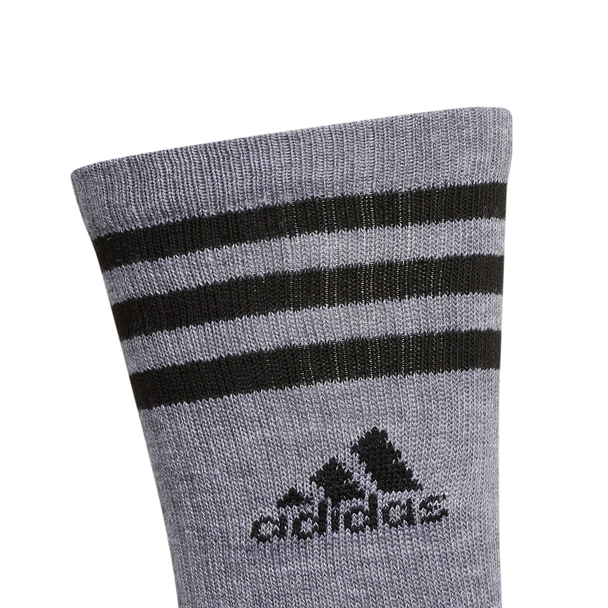 adidas Men's Athletic Cushioned Crew Socks with Arch Compression for a Secure Fit (6-Pair), Black/Vivid Red/White, Large