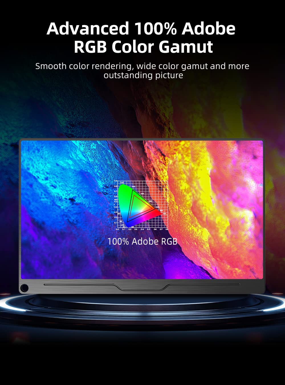 UPERFECT Truely 4K Computer Monitor, 15.6" UHD FreeSync 100% AdobeRGB 450 Nits Brightness HDR IPS Speaker Eye Care Game Display 2 Type-C Full HDMI for Laptop Phone, VESA & Smart Case