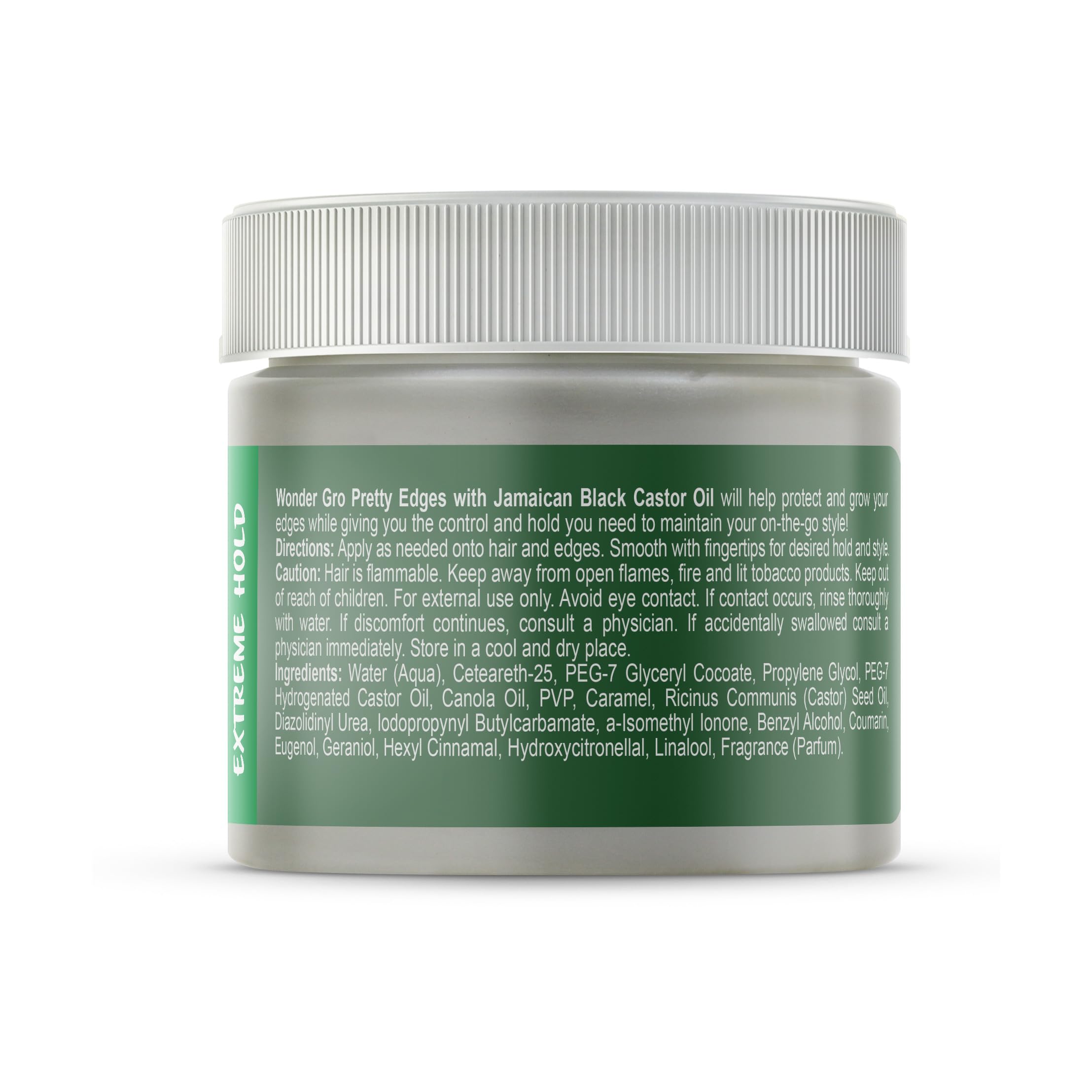Wonder Gro Jamaican Black Castor Oil Edge Gel for Extreme Hold, 2.4 oz - Soften & Control Hair