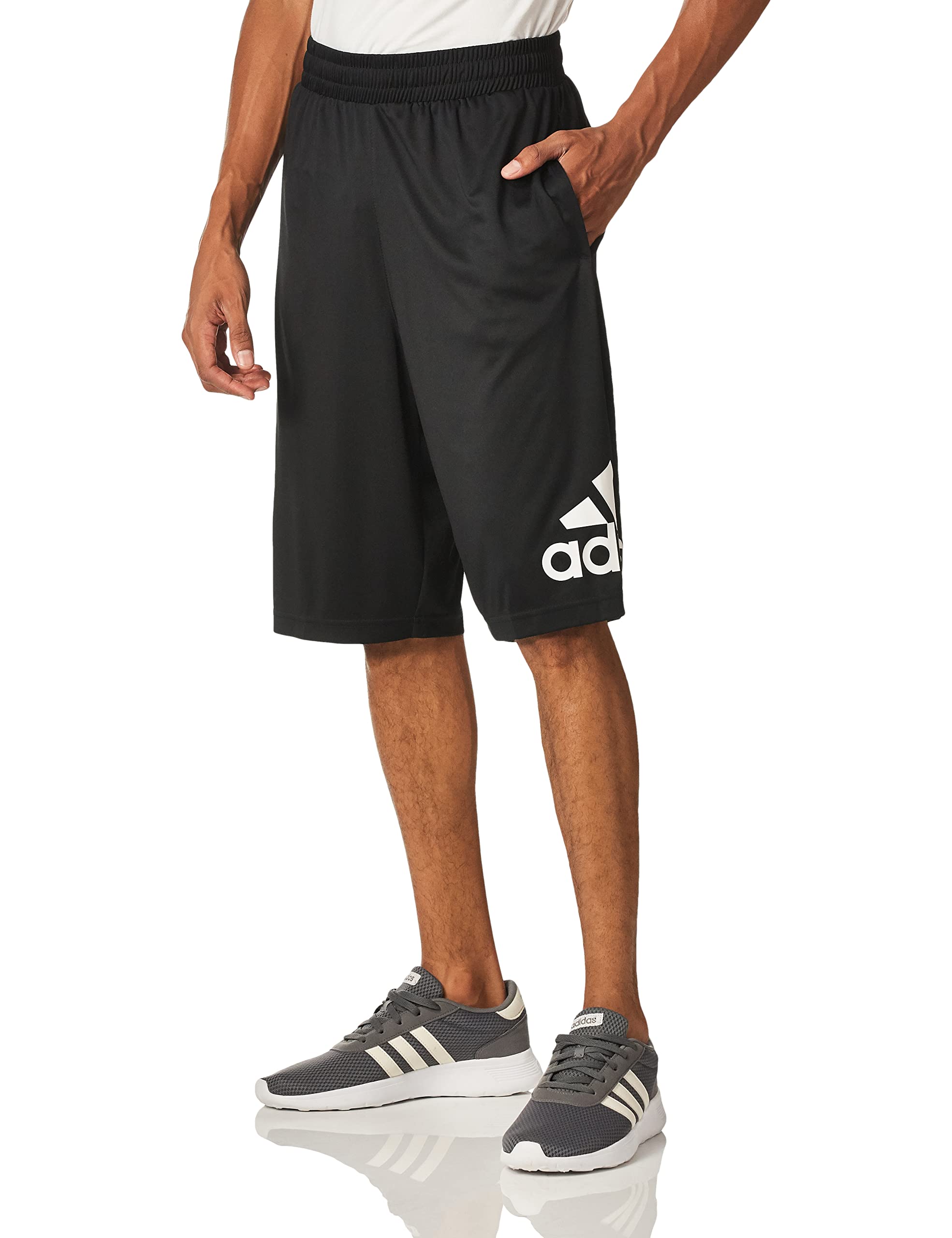 adidas Men's Basketball Crazylight Shorts, Black/White, Small