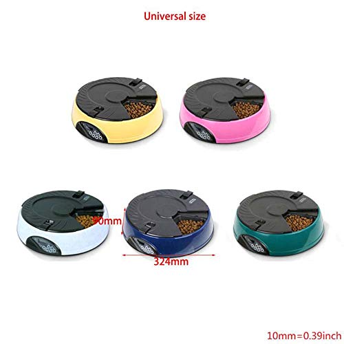 ZZK Automatic pet Feeding Bowl 6 cat Meal time quantitative Feeder Dogs, Cats and Dogs Intelligent Automatic Drink Cups LCD Display,B