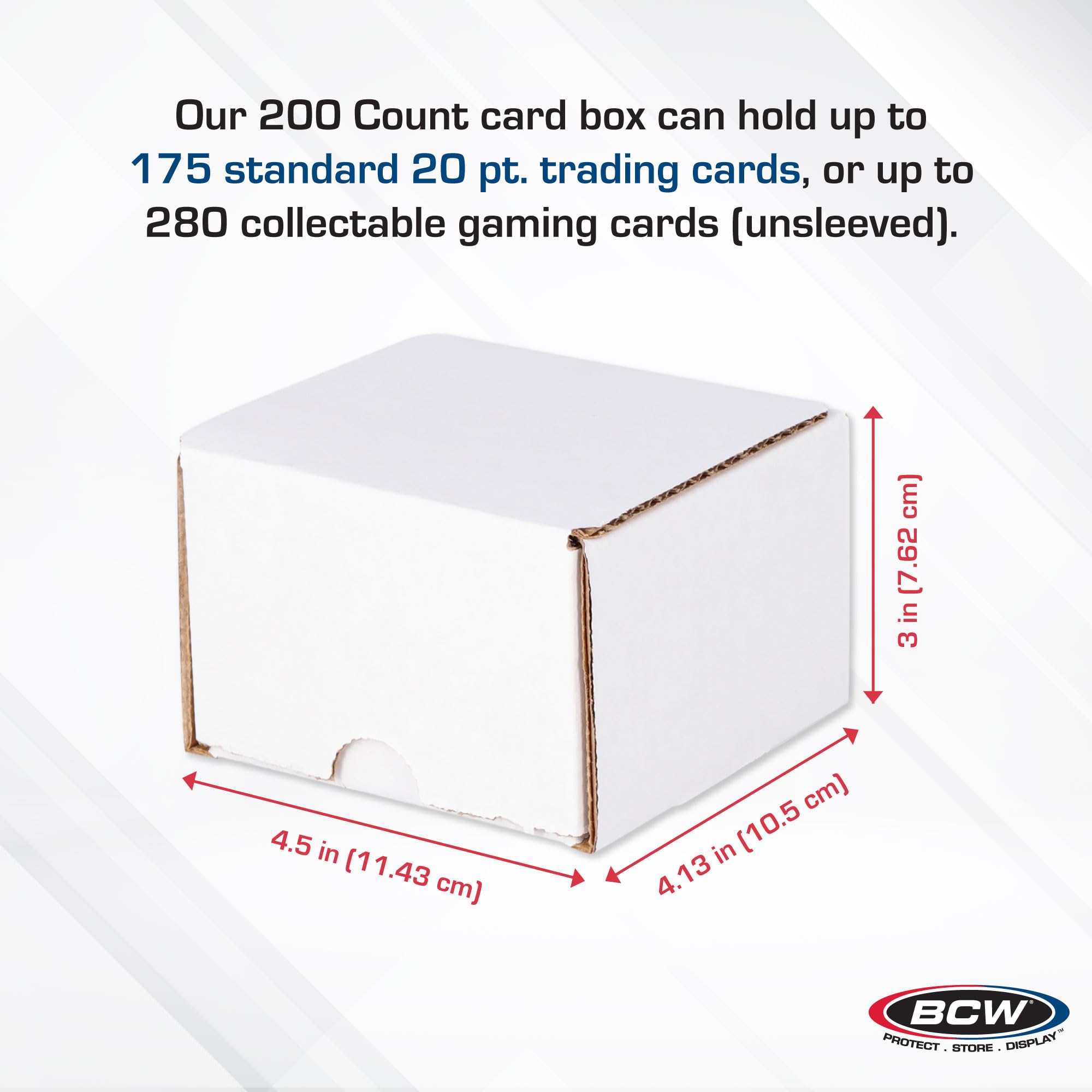 BCW 200-Count Storage Box for Standard 20pt Trading Cards, 200 lb. Test Strength - 10 Pack | Cardboard Organizer for Baseball, Basketball, Football, MTG, Pokemon | Assembly Required