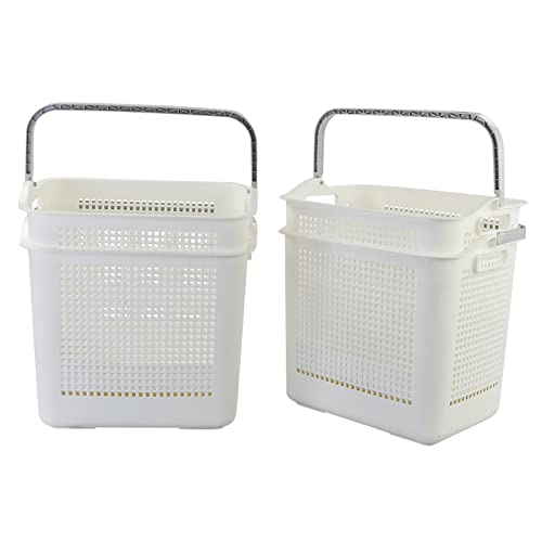 Bringer 35 L Plastic Laundry Baskets with Handle, 4-Pack Dirty Laundry Hamper, White