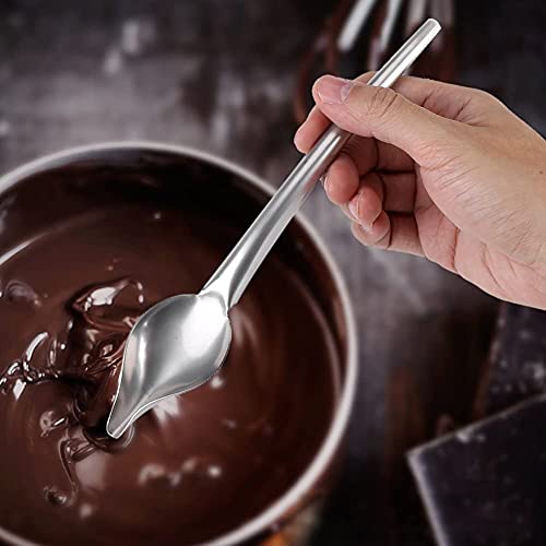 Fdit Wilton Drizzling Spoon, Stainless Steel Saucier Drizzle Spoon with Tapered Spout Precision Drawing for Decorating Plate (L)