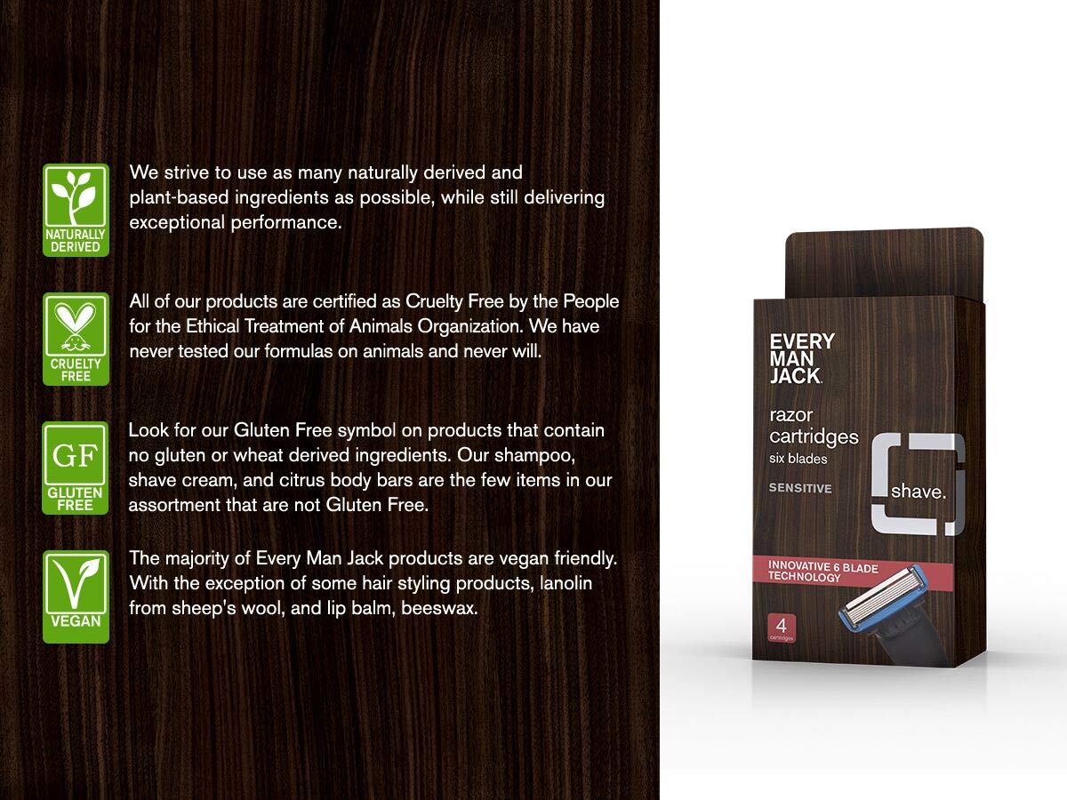 Every Man Jack Razor Cartridges, 4-pack