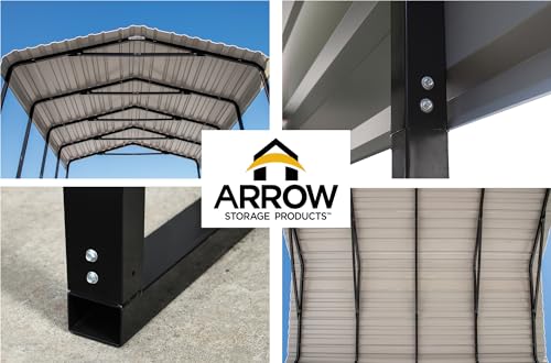 Arrow Carports Galvanized Steel Carport, RV Metal Carport Kit, 14' x 42' x 14', Eggshell