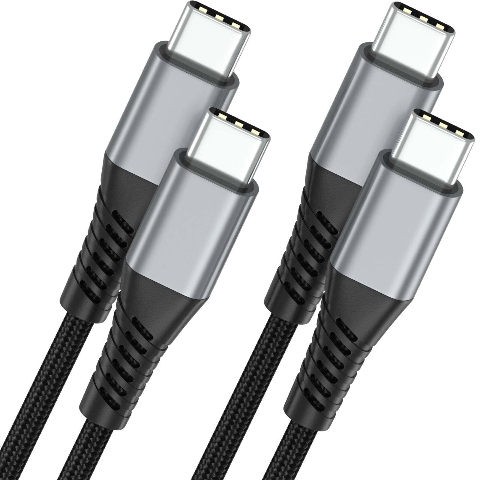 6FT USB C to C Cable, 2-Pack USB C to USB C Charger Cable PD Fast Charging 60W Type C to Type C Cord for iPhone 16 15 Pro Max, Samsung Galaxy S24 A35, Google Pixel 9, Moto G, Braided USBC to USBC