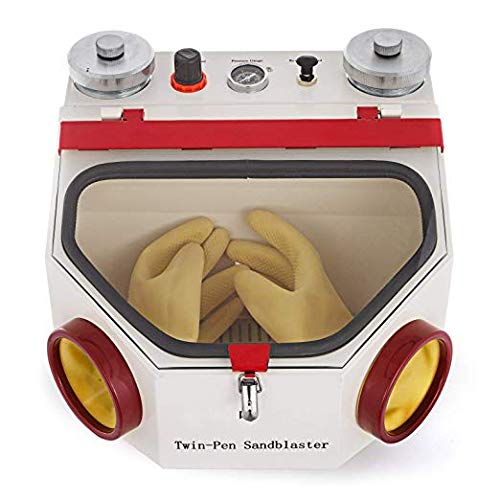 Aries Outlets Lab Sandblaster with 2 Pen + 2 Tanks Large View Window Machine