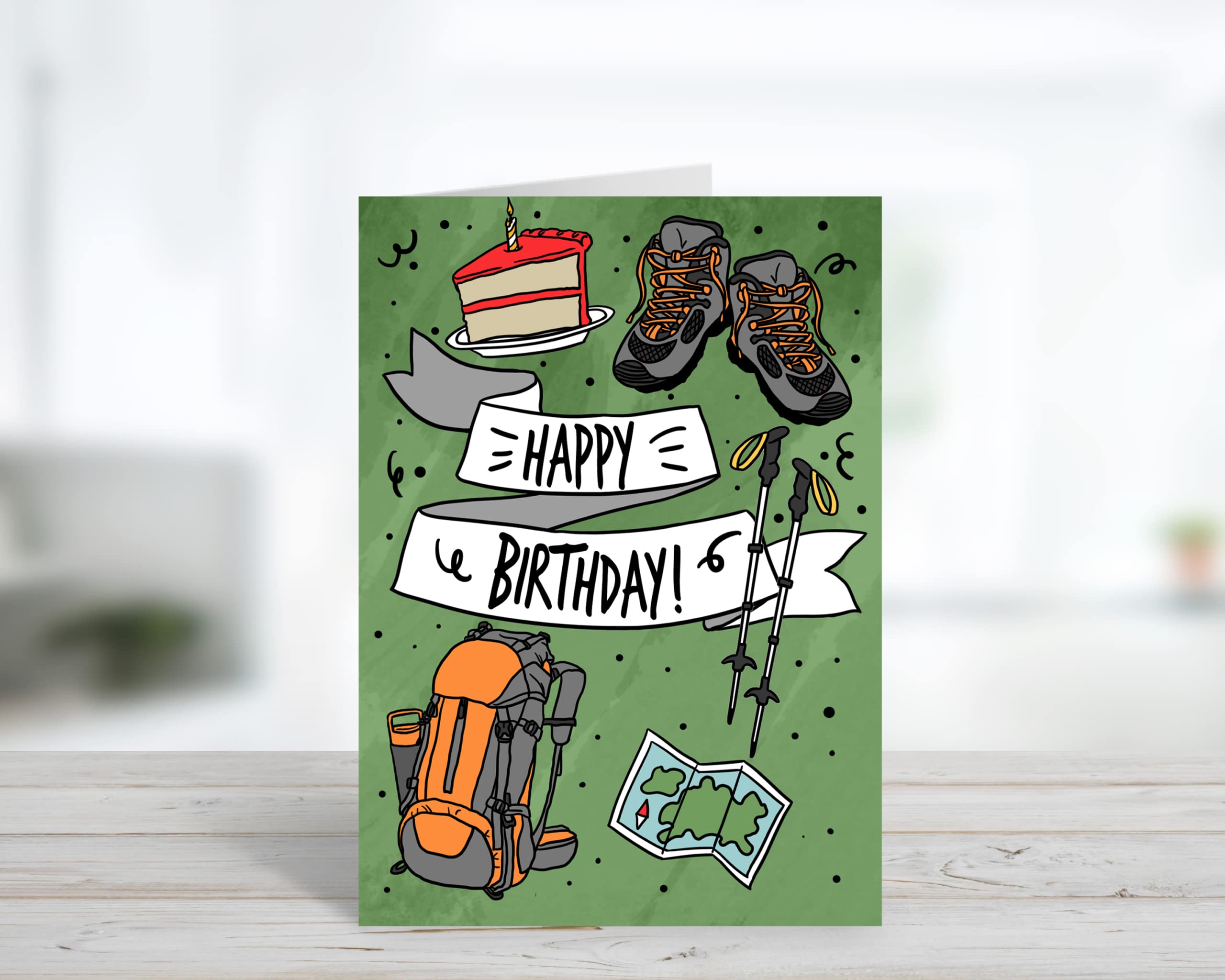 Sole Inspired Happy Birthday Hiker | Adventurer Birthday Card | Hiking and Camping Outdoors Card