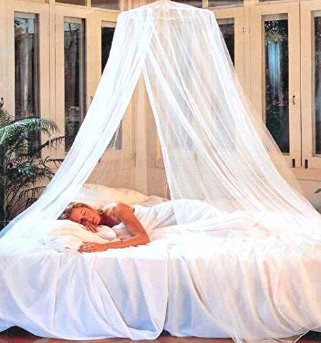 Dreamma White Round Bed Canopy Mosquito Net