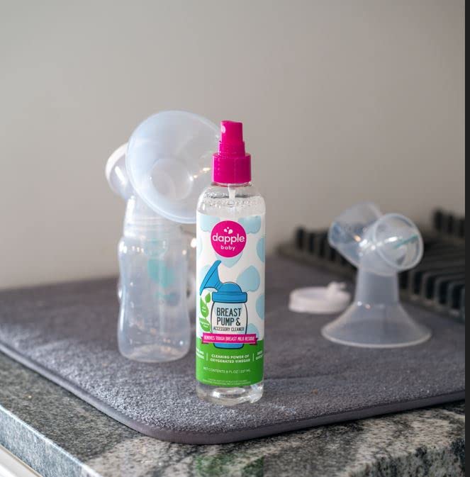 dapple Breast Pump Cleaner Spray Baby, 8 Fl Oz Bottle, Unscented, Plant Based & Hypoallergenic - Removes Milk Residue - Easy Rinse Formula With Oxygenated Vinegar
