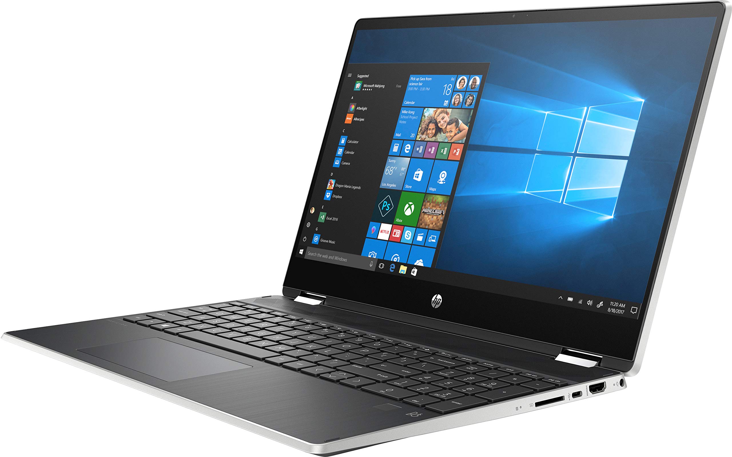 HP Pavilion X360 Convertible 15.6" HD WLED-Backlite Touch Screen 2 in 1 Laptop Intel i5-8265U up to 3.9GHz, 8G DDR4, 1TB HDD + 128G SSD, Window 10 Home, Intel UHD Graphic 620, B&O Play, HD Webcam