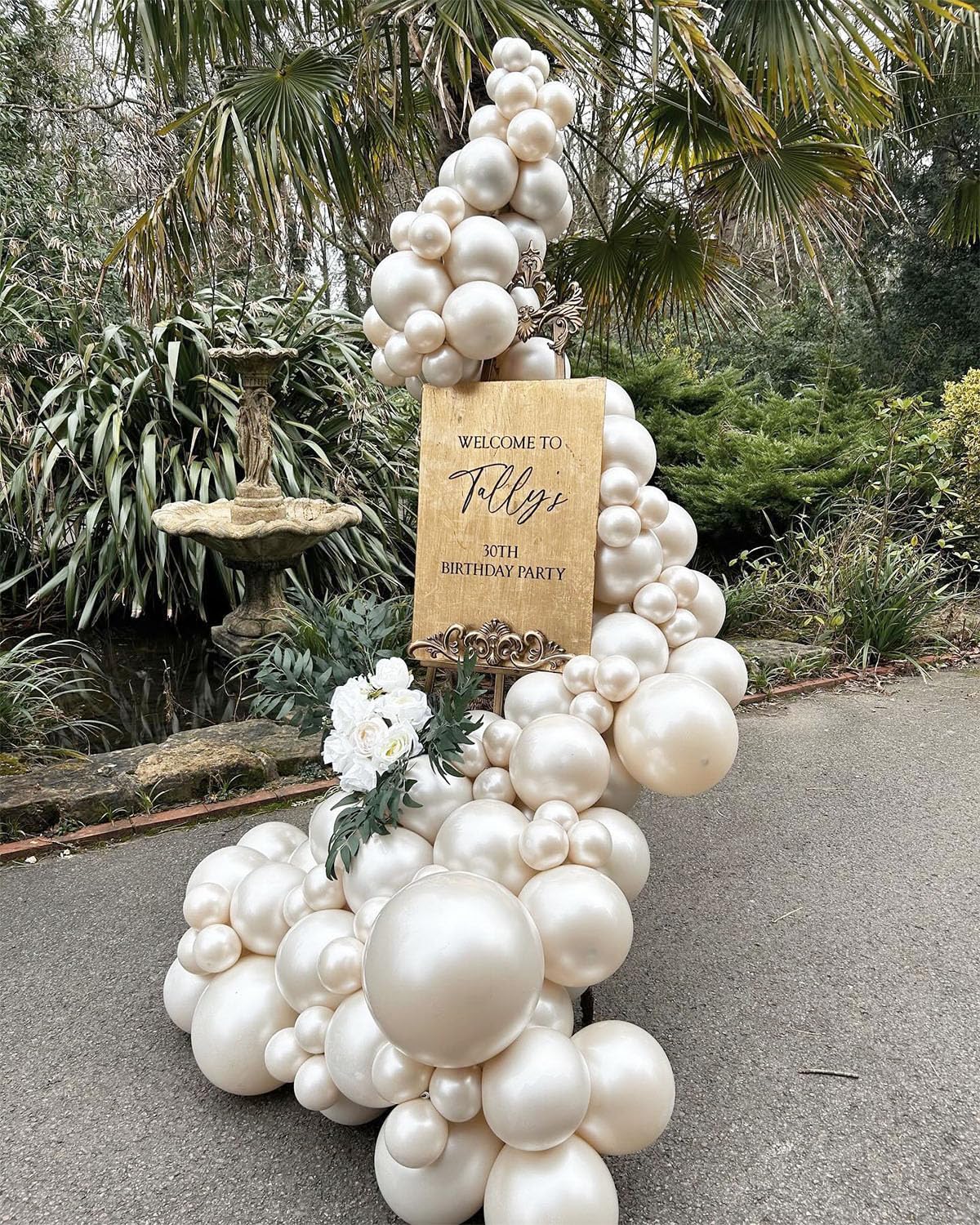 Pearl White Double-Stuffed Balloons Different Sizes 74Pcs 5/10/12/18 inch White Sand Pearl Ivory Boho Neutral Balloon Arch Garland kit for Wedding Bridal Baby Shower Birthday Anniversary Decorations