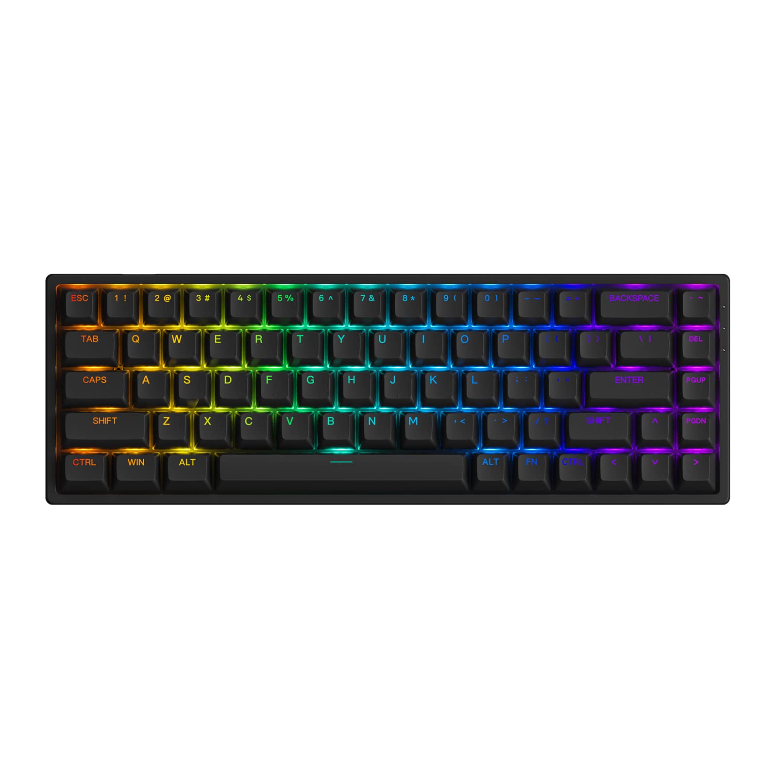 Akko 3068S 65% Percent Hot Swappable Mechanical Keyboard Black, RGB Rainbow Wired Gaming Keyboard with ASA Profile Shine-Through PBT Keycaps and Jelly Pink Linear Switches for PC Windows Mac
