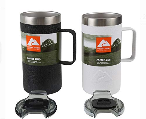 OZARK TRAIL Coffee Mug Set of Two 20 oz Vacuum Insulated Stainless Stee