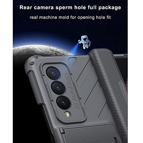EAXER for Samsung Galaxy Z Fold 3 5G Case, Magnetic Hinge Protection Adjustment Kickstand Stand Shockproof Phone Case Cover (Silver)