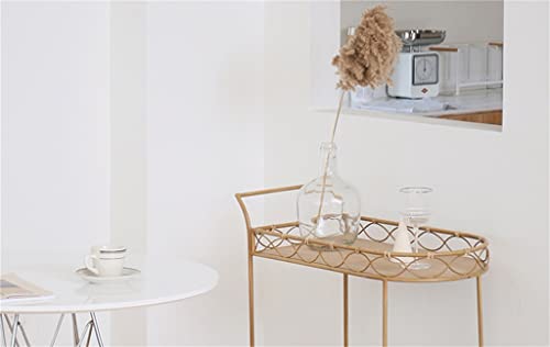 ADFSFD Homestay Dormitory Rattan Kitchen Island Simple Restaurant Balcony Double Layer Cart Coffee Shop Storage Trolley