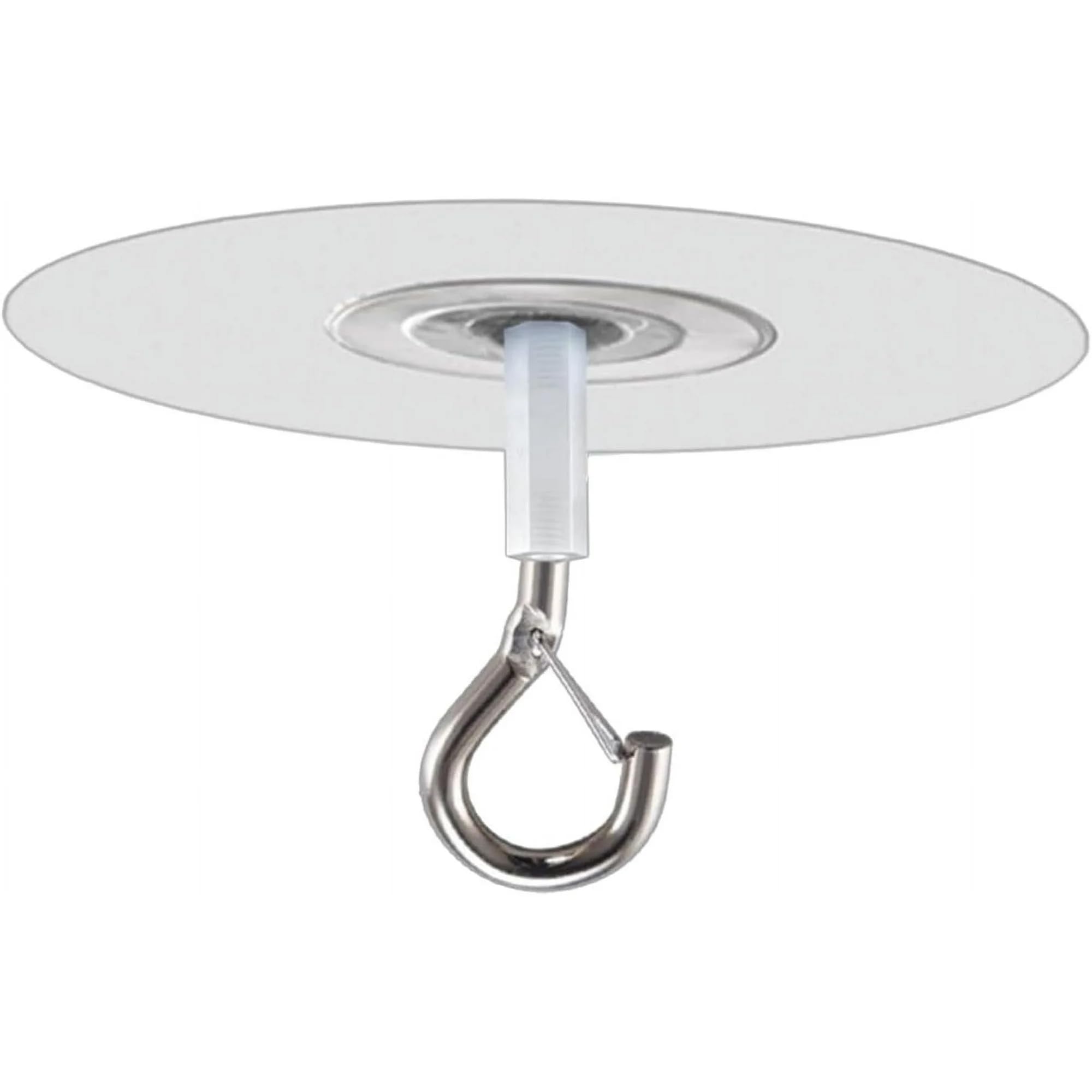 Adhesive Ceiling Hook - Weight-Bearing Stick-On Ceiling Hook, Sticky Ceiling Hook | Drill Free Hanging Ceiling Hook with Safety Clasp, Water Resistant Hook for Ceiling Plants Chimes,Home Storage Hooks