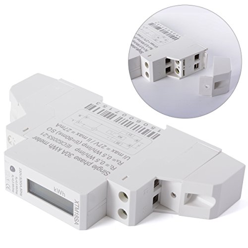 BAYM® 5(32) A 120V 60HZ Single Phase Din Rail KWH Watt Hour Din-Rail Energy Meter LCD KWH 32A