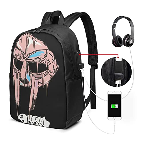 BATLX MF MUSIC DOOM Backpack College Work Laptop Backpack Travel Casual Daypack With Usb Port 17 Inch