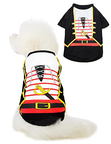Coomour Halloween Dog Hoodies Pirate Pet Clothes Cotton Dogs Sweatersshirts for Small Medium Dogs Hooded Puppy Outfit Shirts (M)