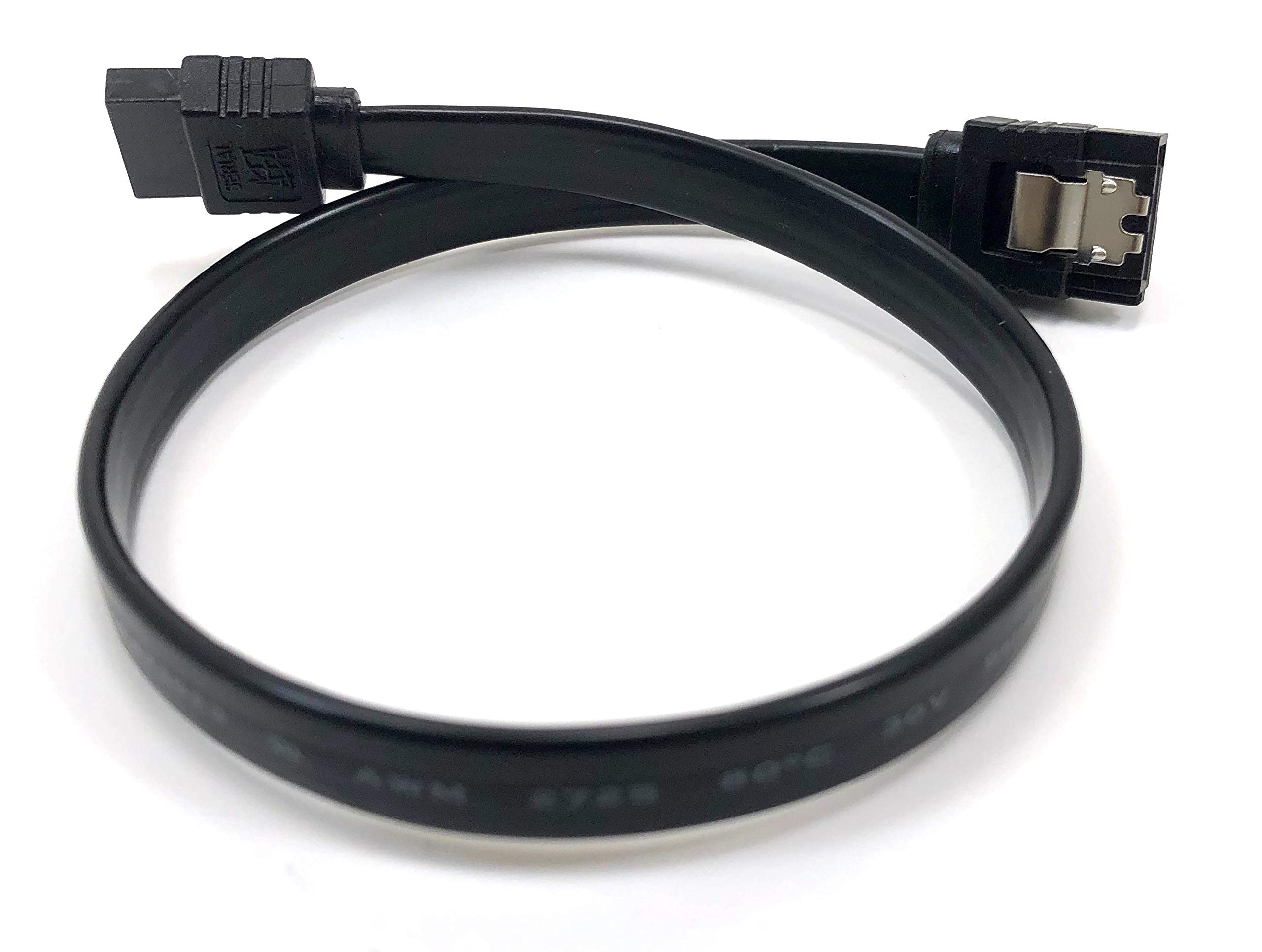 Micro Connectors F03-03MSSB 12" Sata III 6 GB/S Straight Cable with Locking Latch - Black