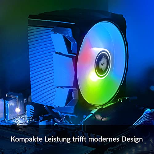 ARCTIC Freezer i35 A-RGB - Single Tower CPU Cooler with A-RGB, Intel Specific, Pressure Optimized 120 mm P-Fan, 200–1700 RPM, 4 Heat Pipes, incl. MX-5 Thermal Paste - Black