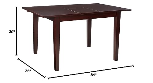 East West Furniture Milan Dining Room Rectangle Kitchen Table Top with Butterfly Leaf, 36x54 Inch, Mahogany
