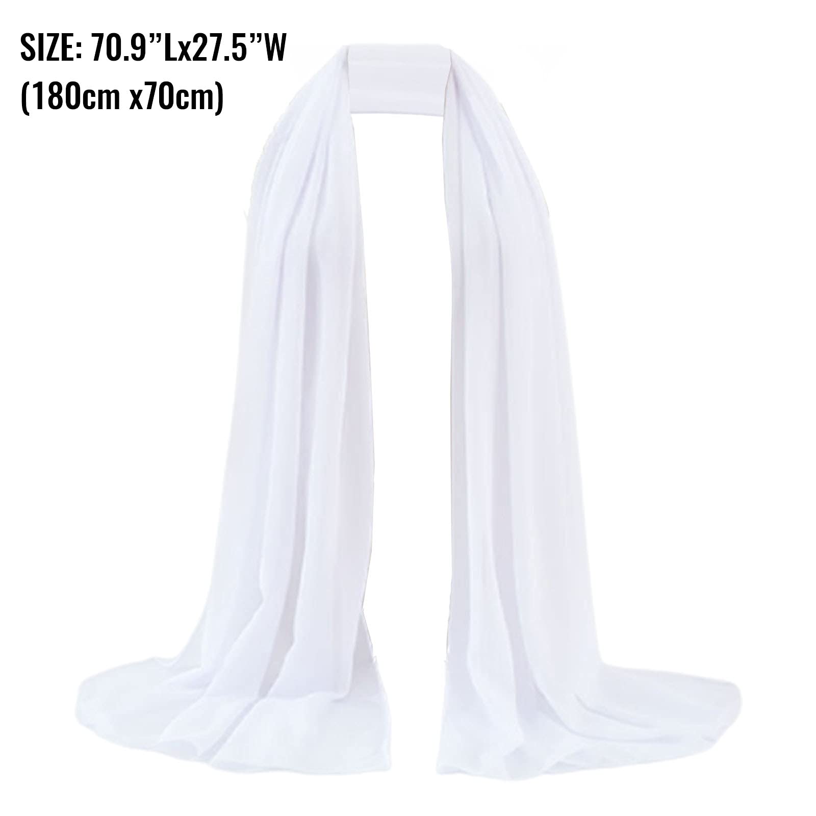 Abetteric Womens Bubble Chiffon Scarf Fashion Hijab Solid Color Muslim Shawl Instant Wraps White OS