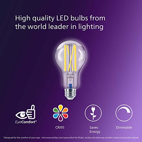 Philips LED A21 Ultra Definition Dimmable LED Light Bulbs - Flicker-Free 100w Light Bulbs with EyeComfort Technology - Soft White 2700K Lightbulb - 1600 Lumen - E26 Base - 2 Pack
