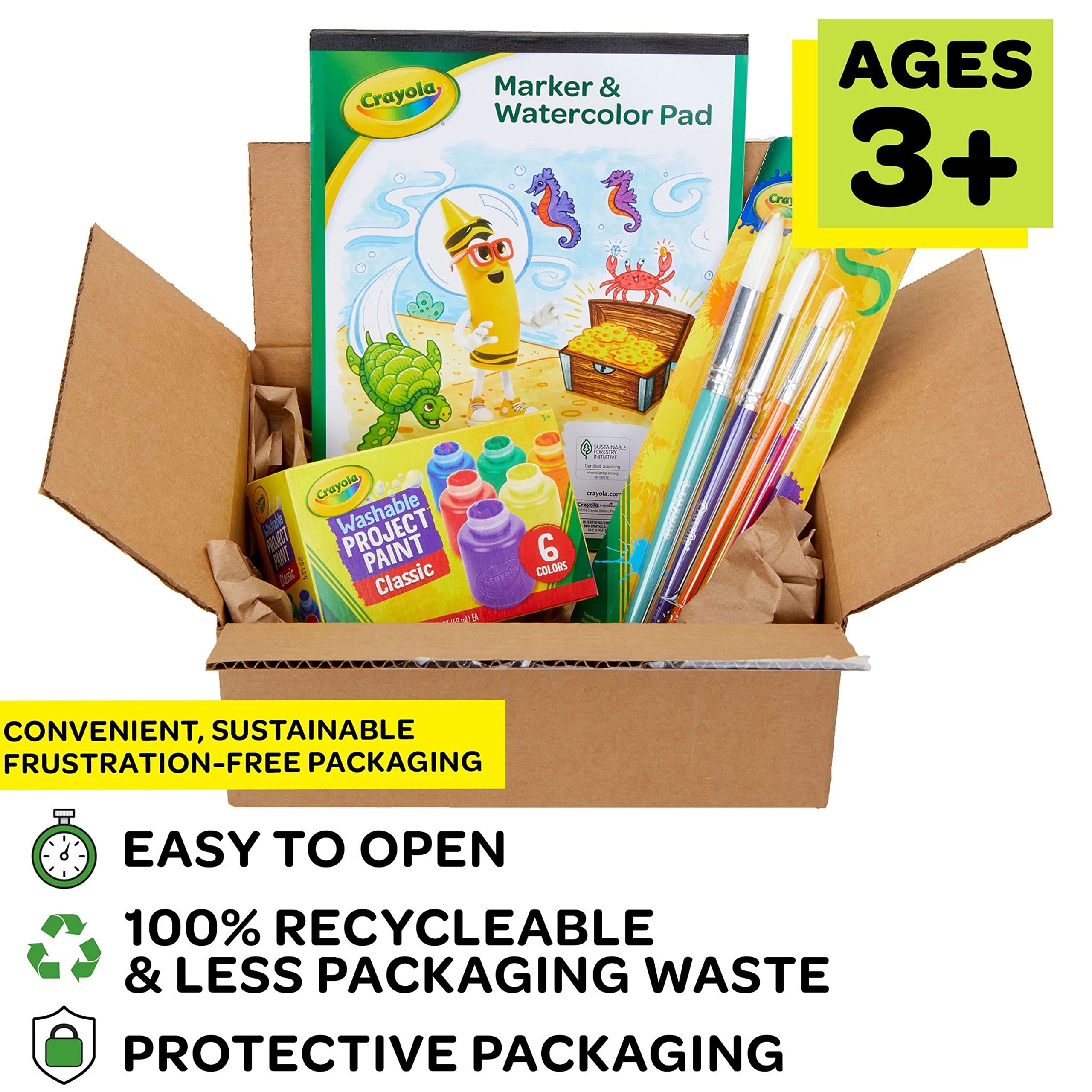 Crayola Kids Paint Set, Washable Kids Paint, Craft Supplies, Gift for Kids, Ages 3, 4, 5, 6, 7 [Amazon Exclusive]