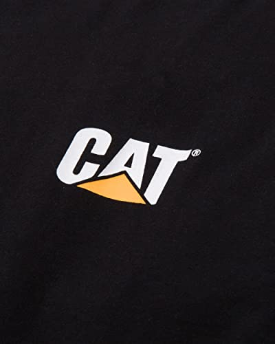Caterpillar Men's Trademark Banner Long Sleeve Tee Shirts with Center Back Neck Wire Management Loop and CAT Logo, Black, X Large